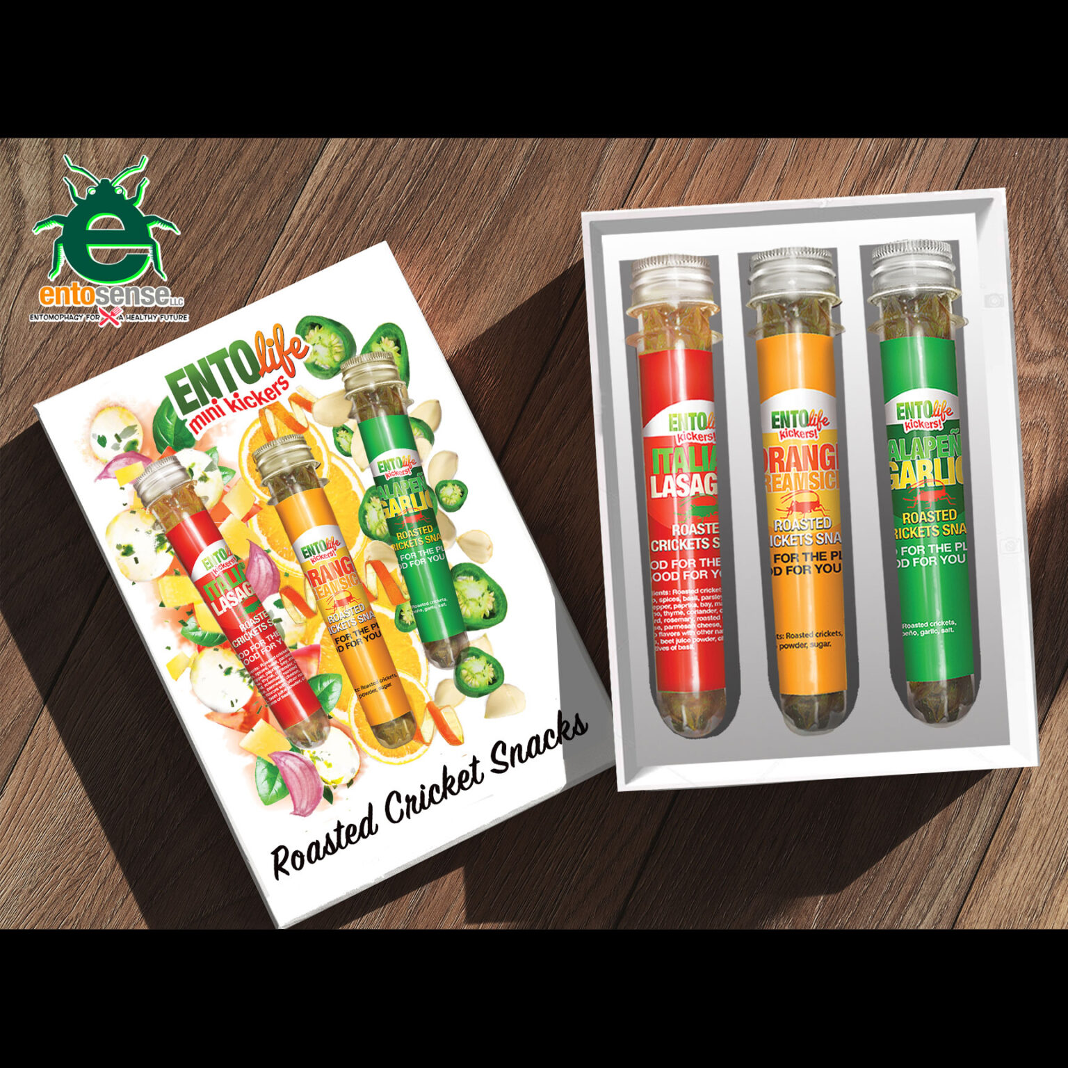 Mini-Kickers Flavored Cricket Snacks Gift Box - Edible Insects